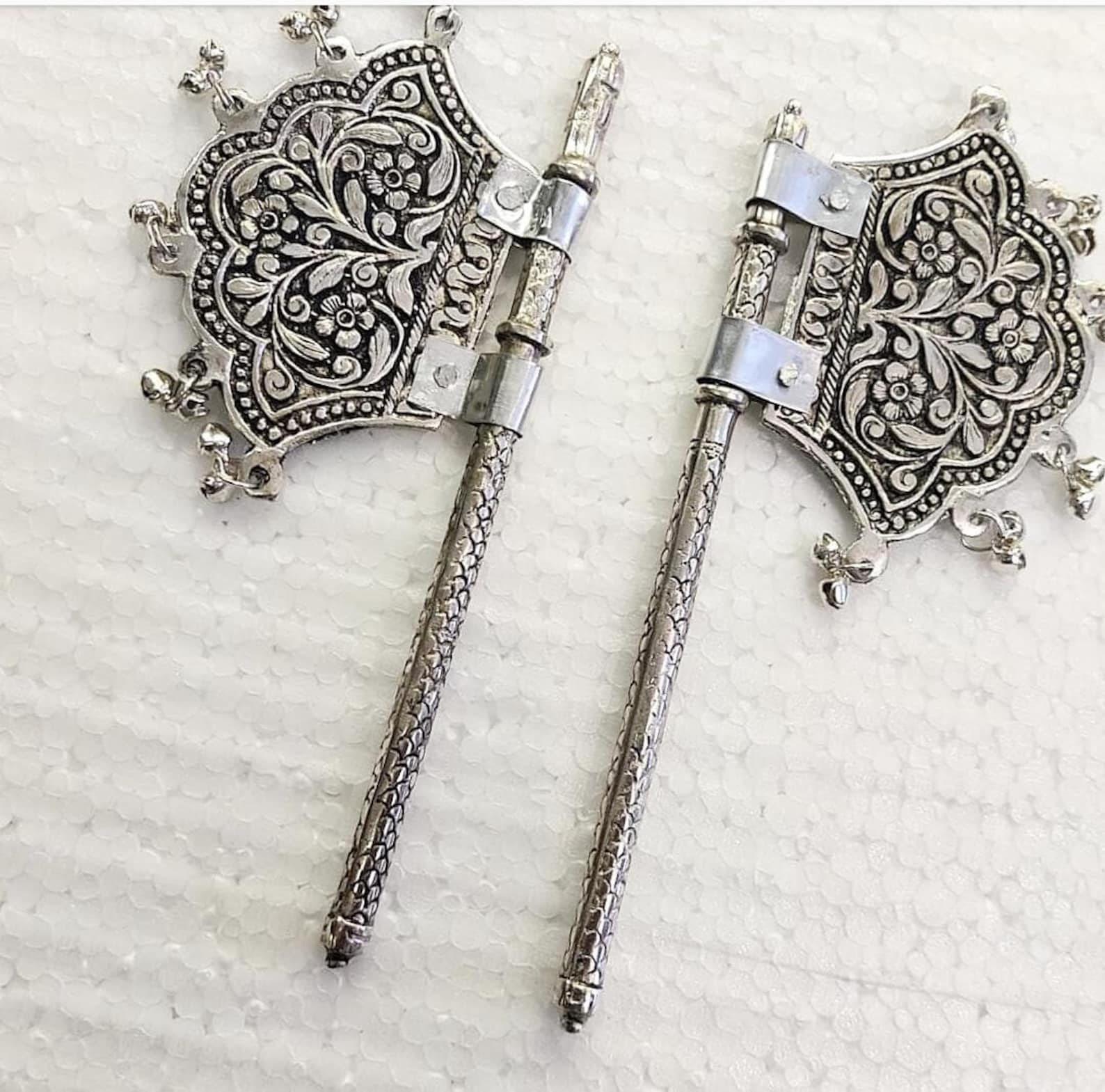 Indian Hand Fan, Wedding Program Fans, Antique German Silver Handmade ...