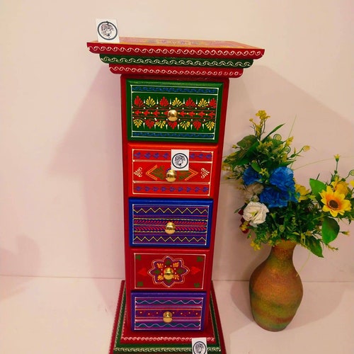 Indian Side Table Wooden Chest of Drawers Treasure Chest - Etsy