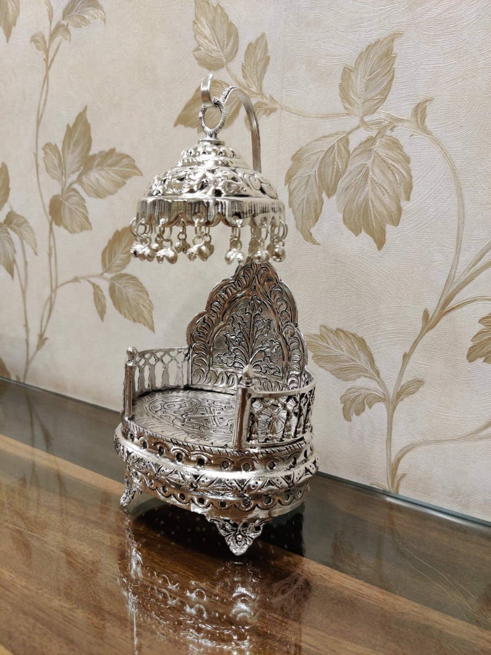 Hand Engraved Singhasan for Hindu God, Deity, Vyasasana for Pooja ...