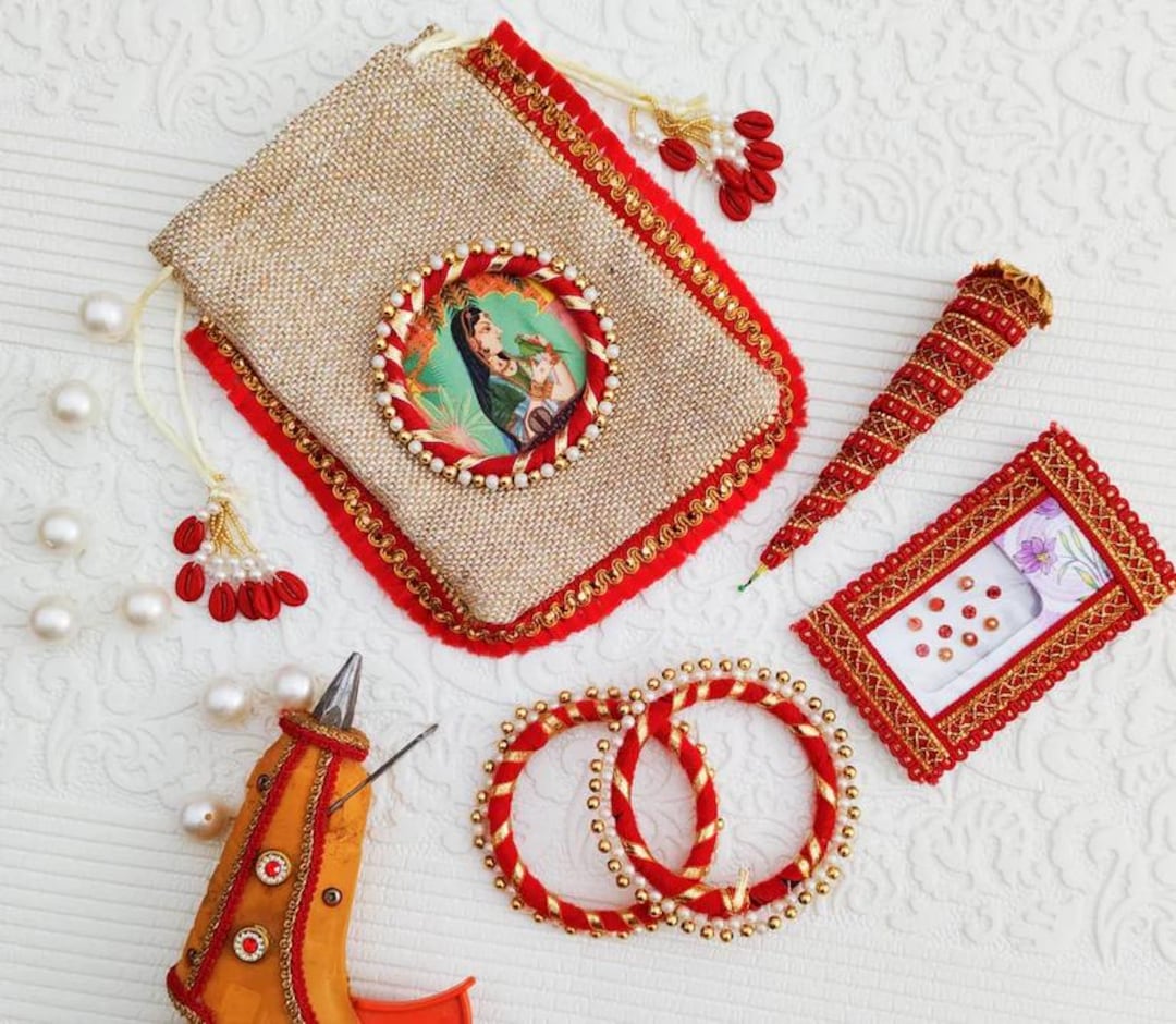 Haldi Mehndi Sangeet Dholki Party Favor, Henna Cone Cover, Bindi ...