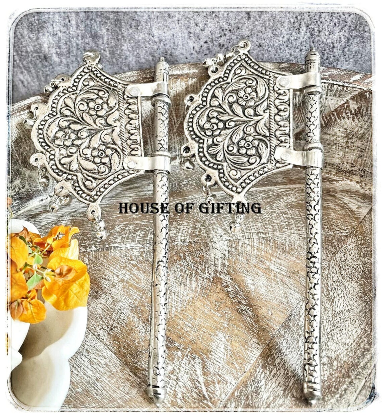 Indian Hand Fan, Wedding Program Fans, Antique German Silver Handmade ...