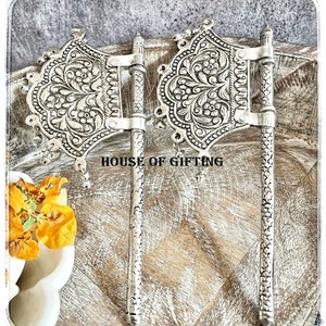 Indian Hand Fan, Wedding Program Fans, Antique German Silver Handmade ...