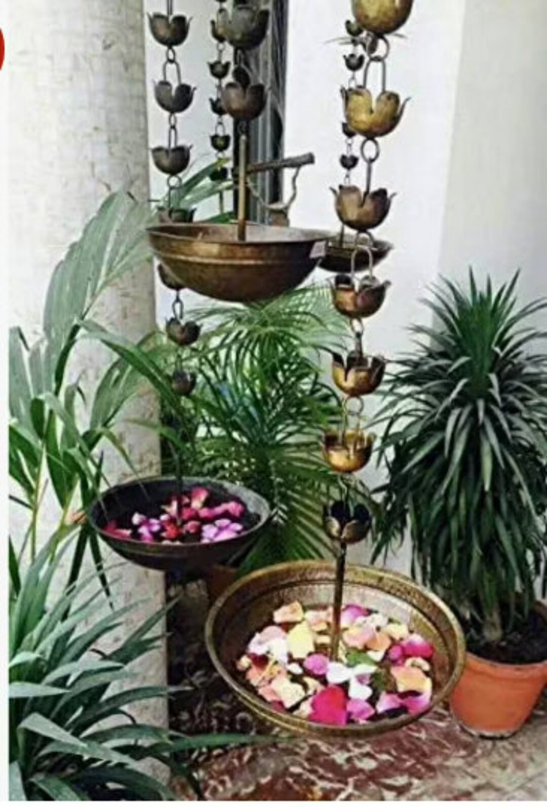 Antique Brass Hanging Urli Set of 2, Anjali Diya, Indian Uruli Bowl for ...