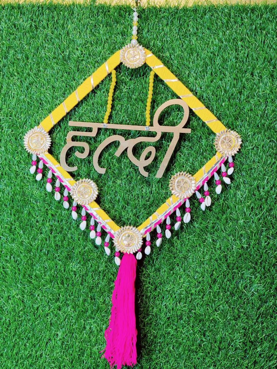 Indian Wedding Signs, Haldi Hanging, Tassel Hanging, Haldi Ceremony ...