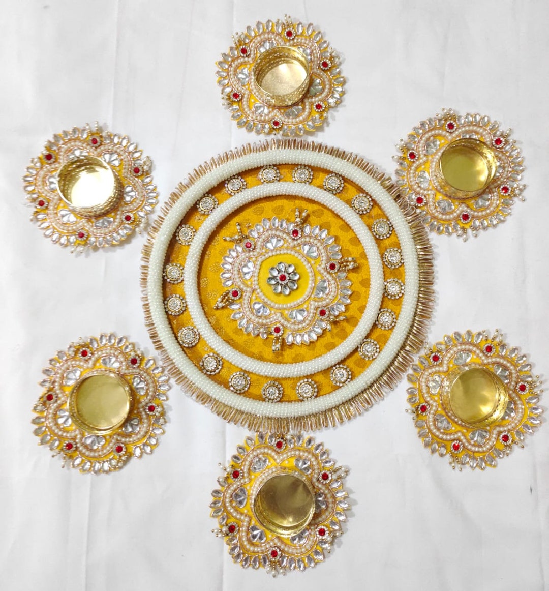 Indian Festival Rangoli Set, Diwali Decoration, Tealight Candle Holder ...