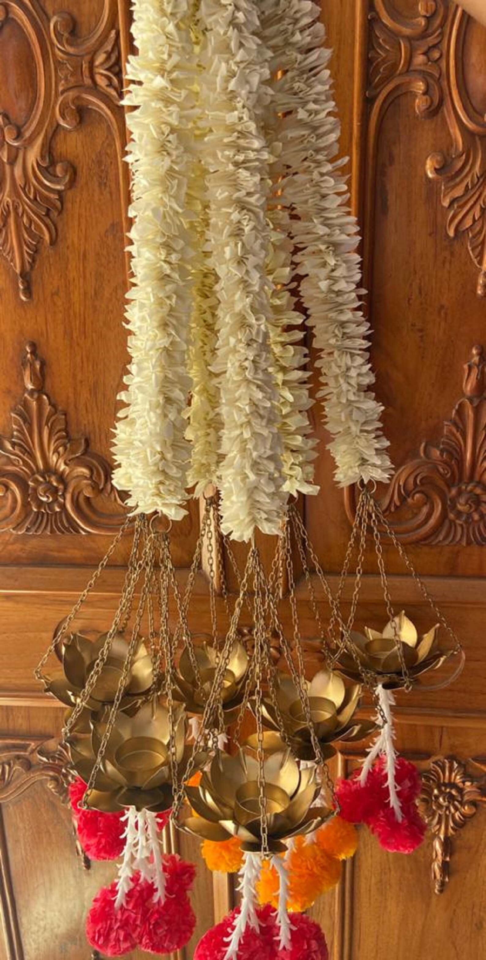 Lotus, Mogra & Flower Hanging, Nursery Decor, Front Door/entryway ...