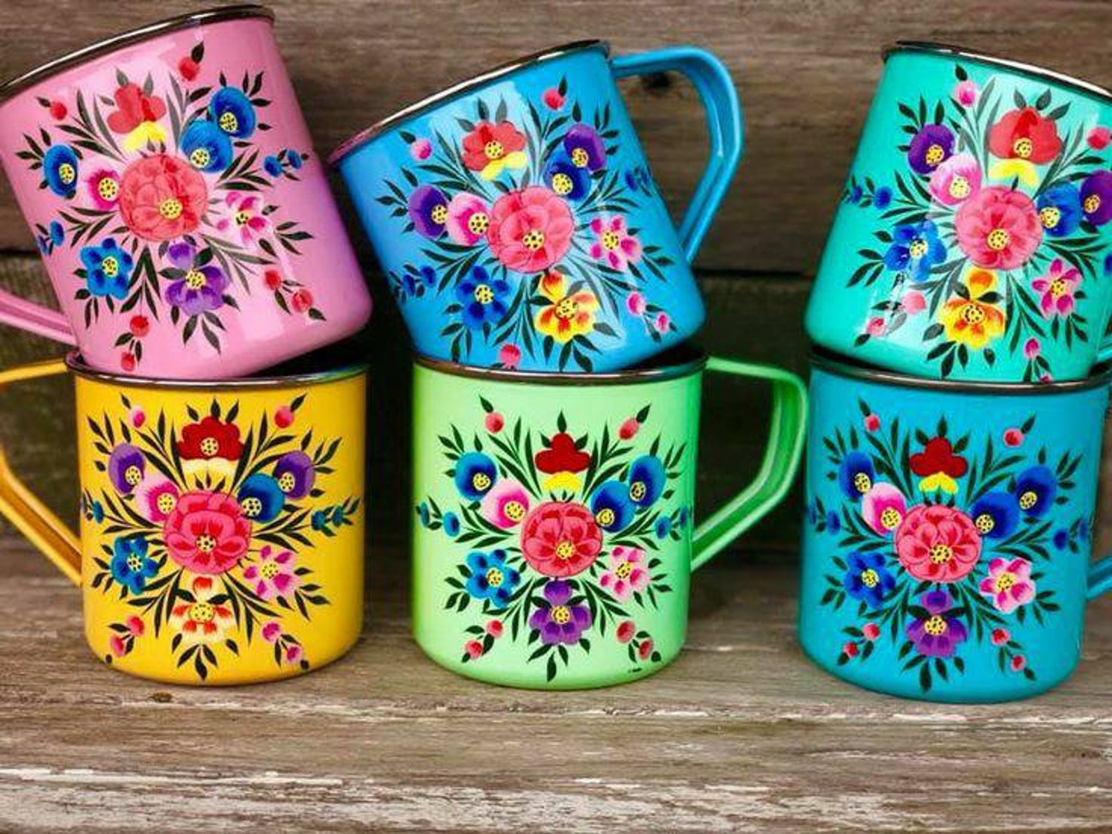 Hand Painted Multicolor Coffee Mug, Coffee Cup, Tea Cups, Indian ...