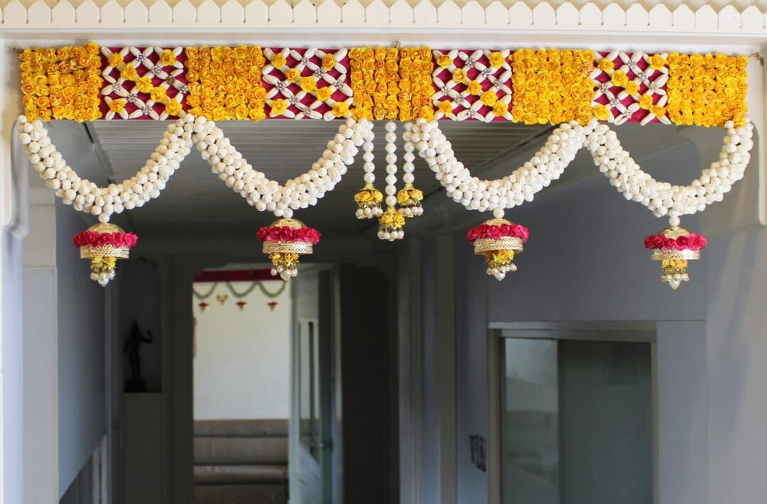 Diwali Bandhanwar, Mantel Fireplace Thoran, Artificial Indian Flower ...