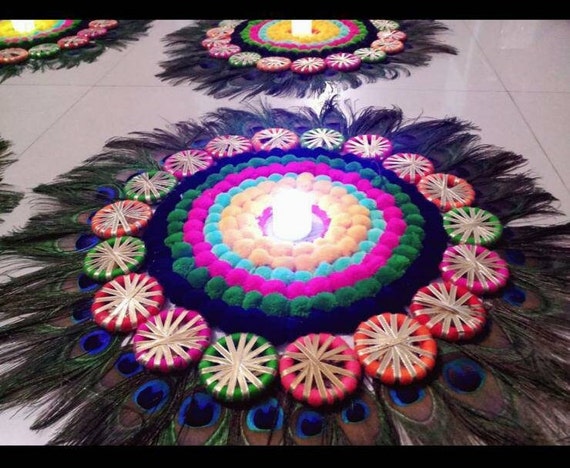 Peacock Feather Rangoli