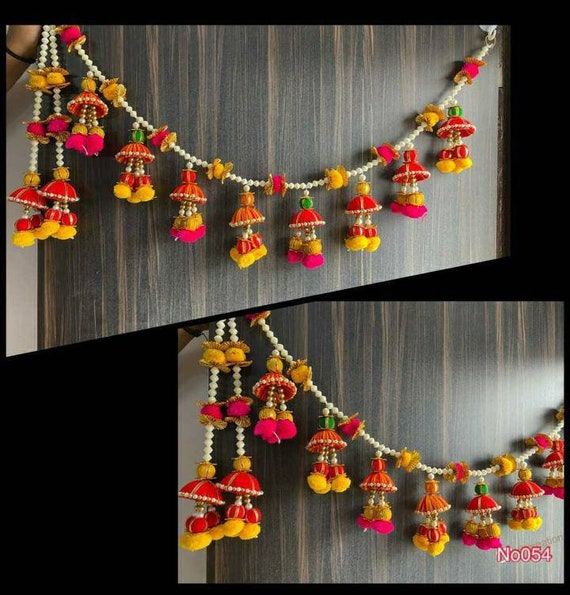 Gota Patti Toran Beaded India Wall Hanging Front - Etsy