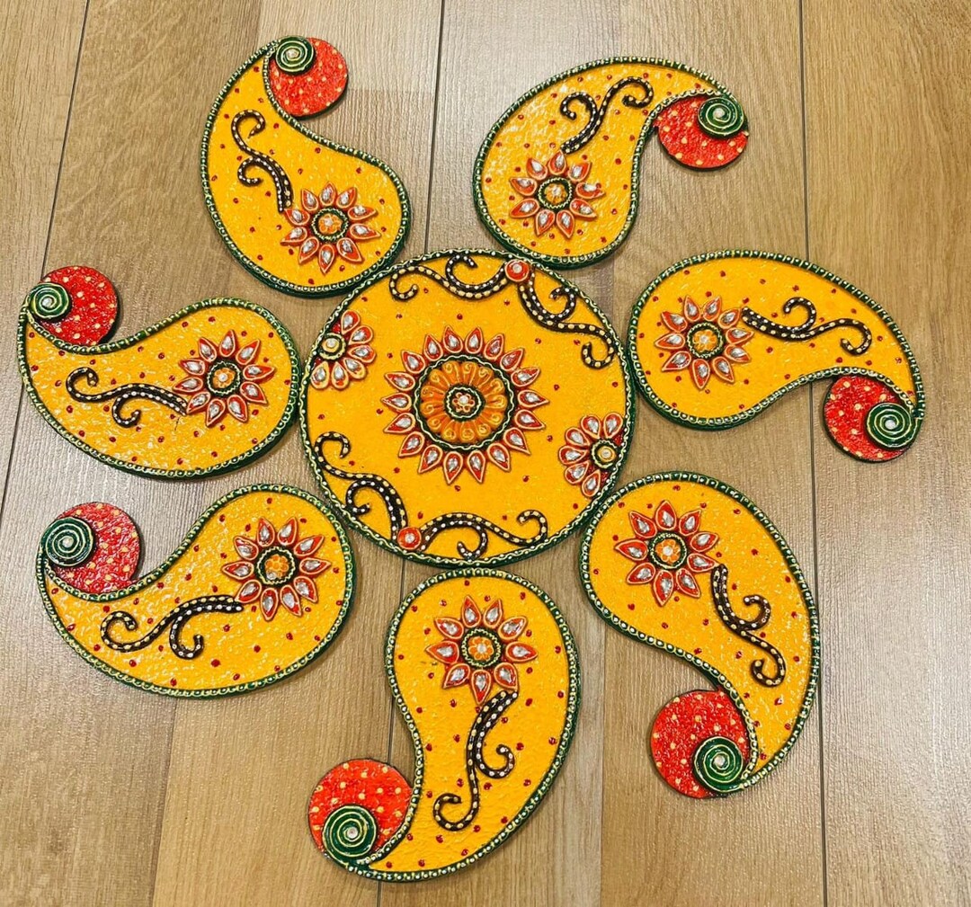 Aesthetic Kundan Rangoli Set Indian Diwali Table Decor - Etsy