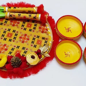 Indian Wedding Haldi Thaal, Pithi Decorative Tray, Haldi Ceremony ...