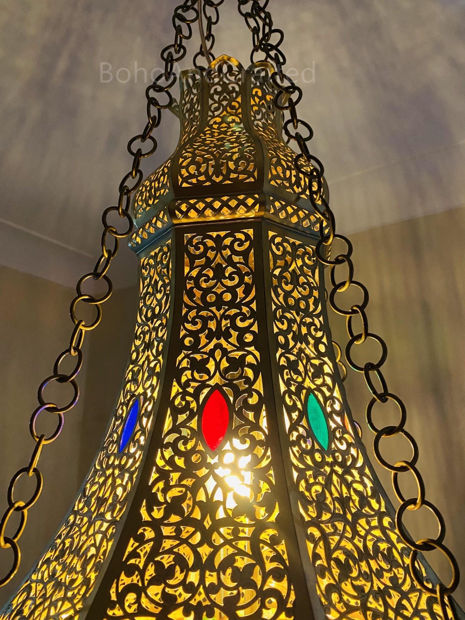 Handmade Moroccan Brass Pendant Light,arabic Lighting, Elegant ...
