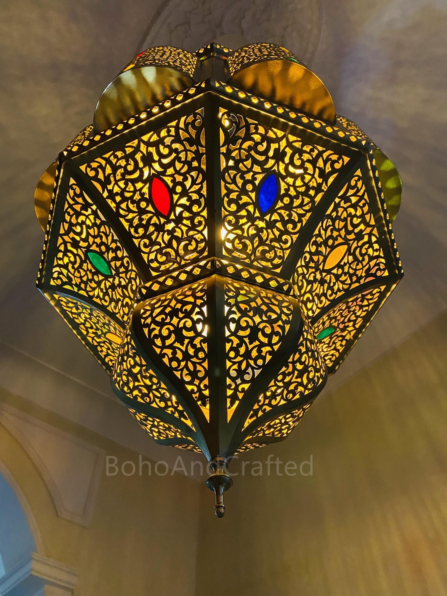 Handmade Moroccan Brass Pendant Light,arabic Lighting, Elegant ...