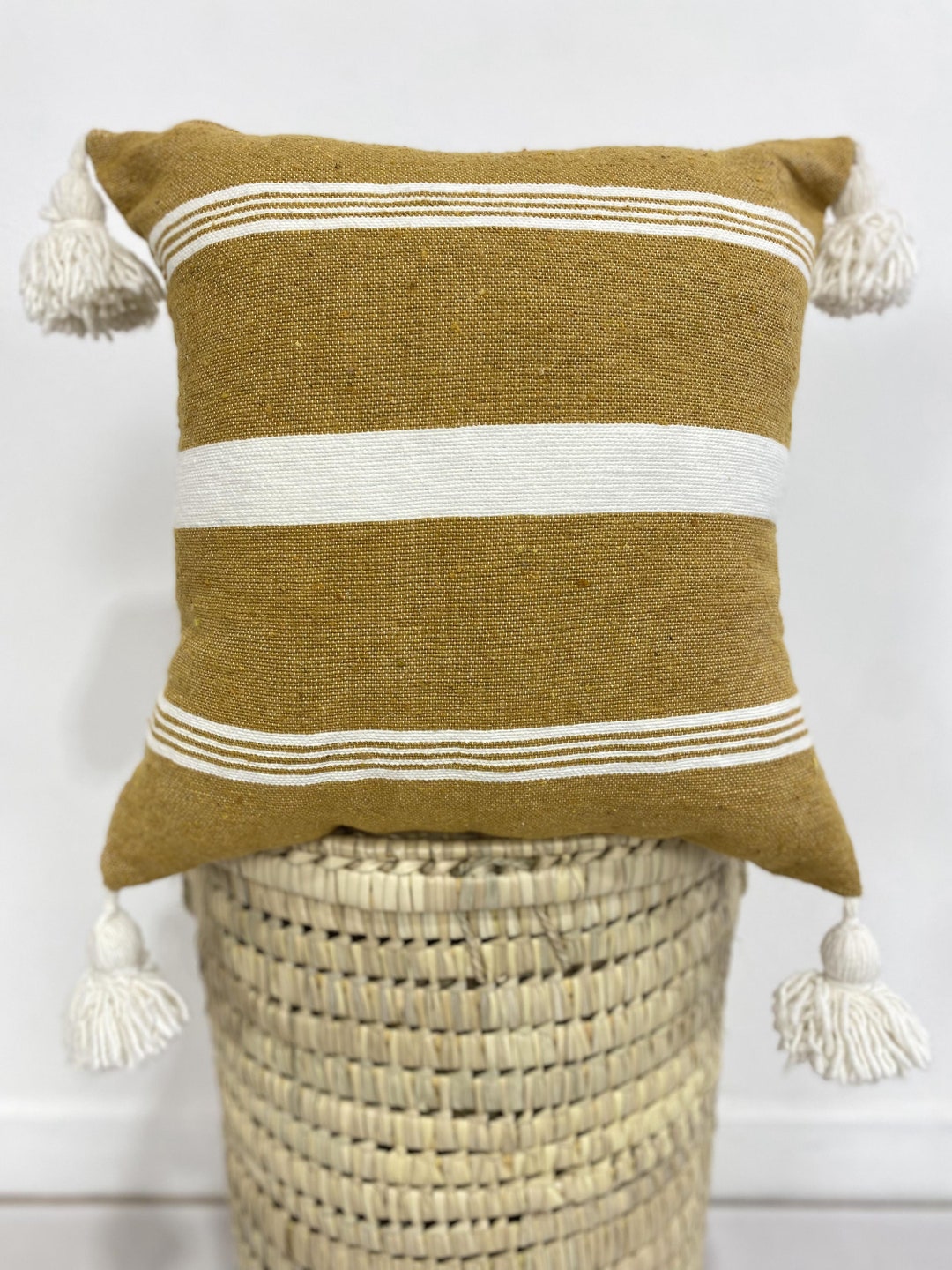 Handcrafted Moroccan Pom Poms Pillows Cover, Timeless Elegance Home ...