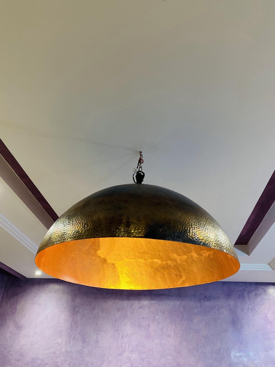 Handmade Moroccan Dome Pendant Lamp - Brass Ceiling Light Dome Light ...