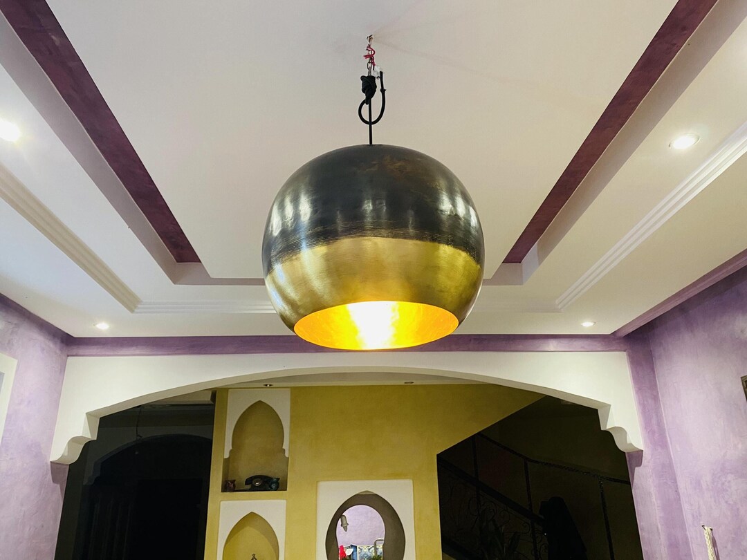 Black Moroccan Chandelier, Metal Pendant Light, Arabesque Ceiling ...