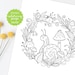 Fall Woodland Wreath Coloring Page Cute Snail Whimsical - Etsy