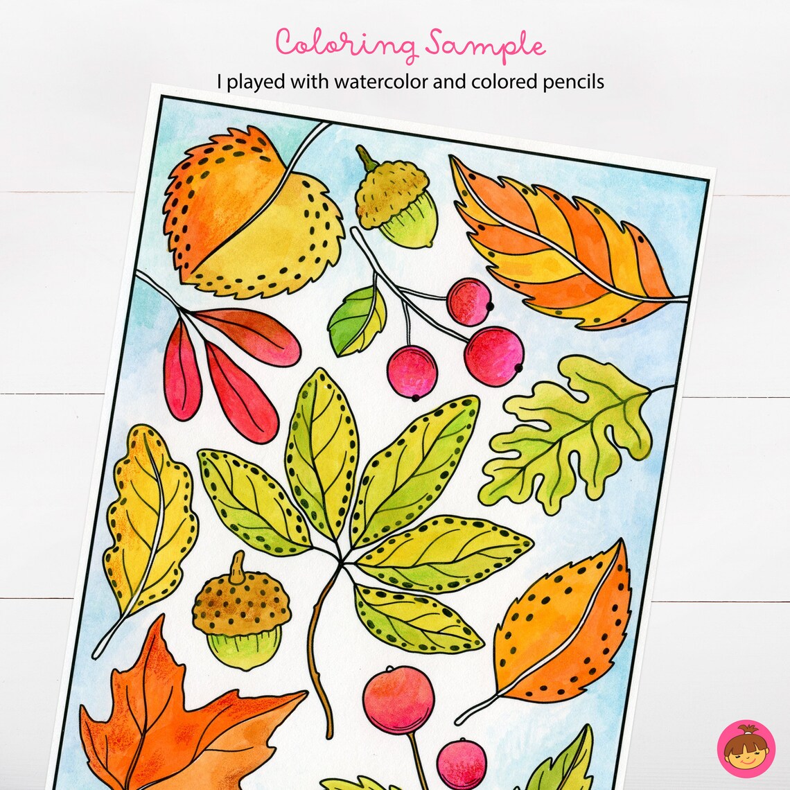 Cute Fall Pumpkins Mushrooms Leaves and Snails Coloring Page - Etsy