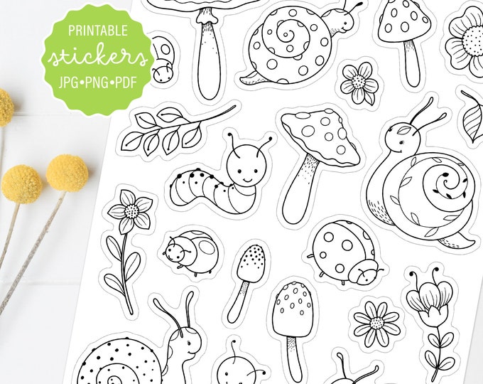 Colorable Stickers Pack DIY Color Your Own Over 350 Stickers - Etsy