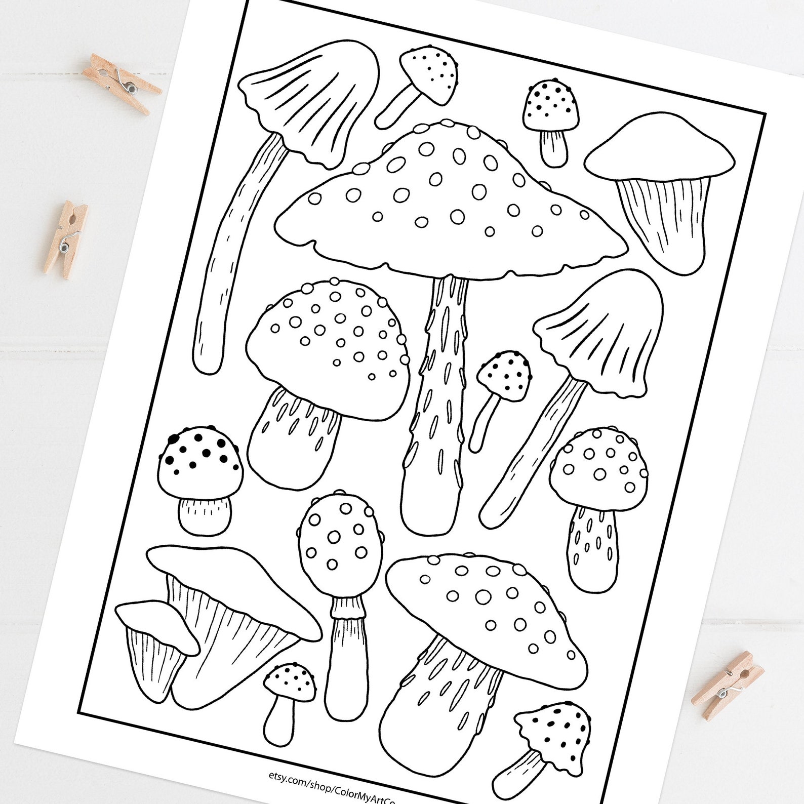 Cute Fall Pumpkins, Mushrooms, Leaves and Snails Coloring Page Set of 4 ...