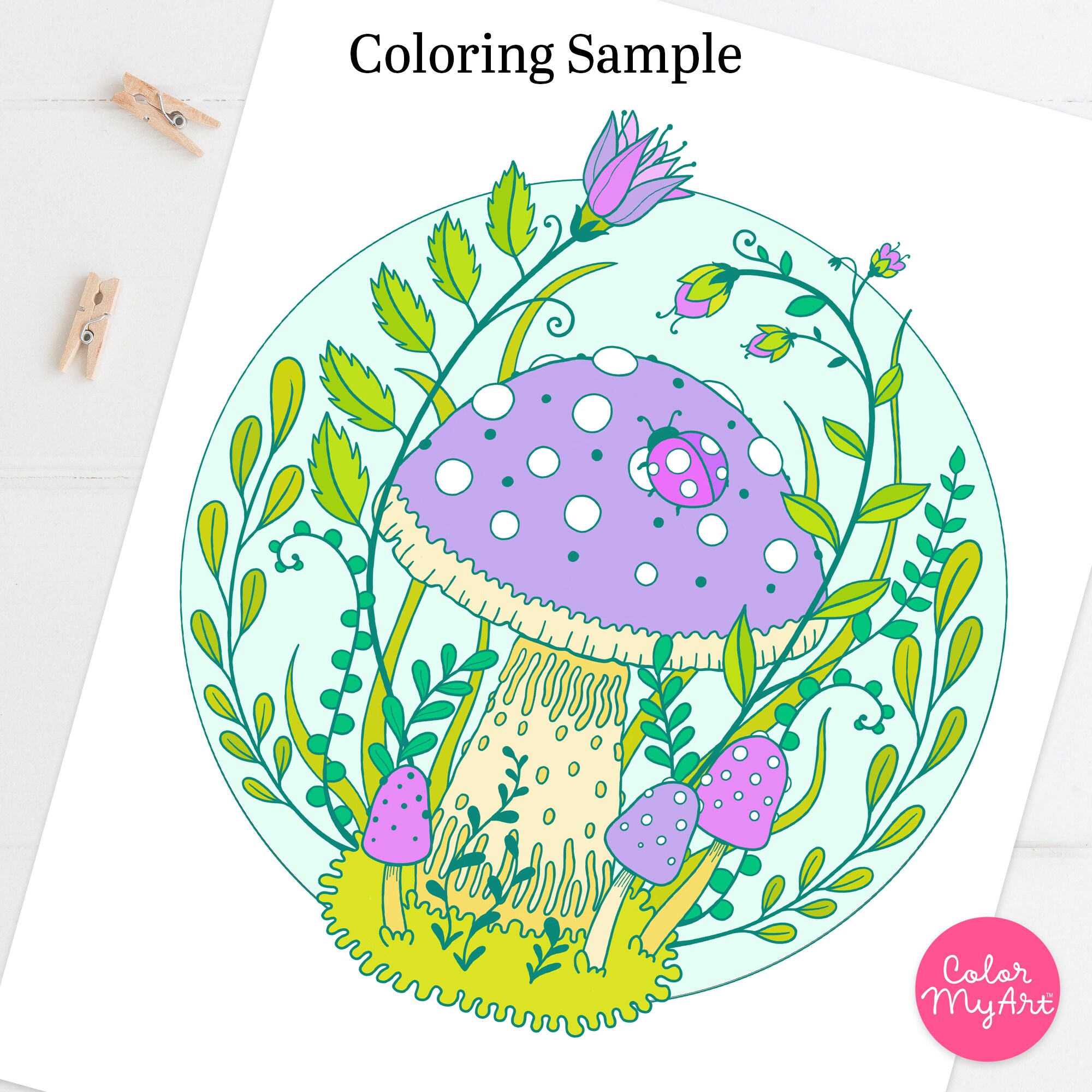 Cute Forest Snails Ladybug Hedgehog and Mushrooms Coloring - Etsy