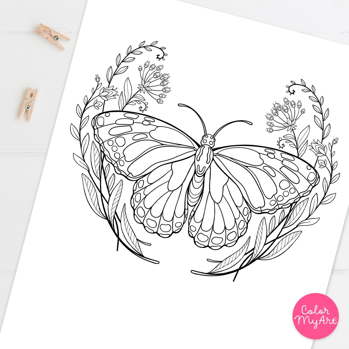 Butterfly Coloring Page, Monarch Butterfly Coloring Sheet, Butterfly ...