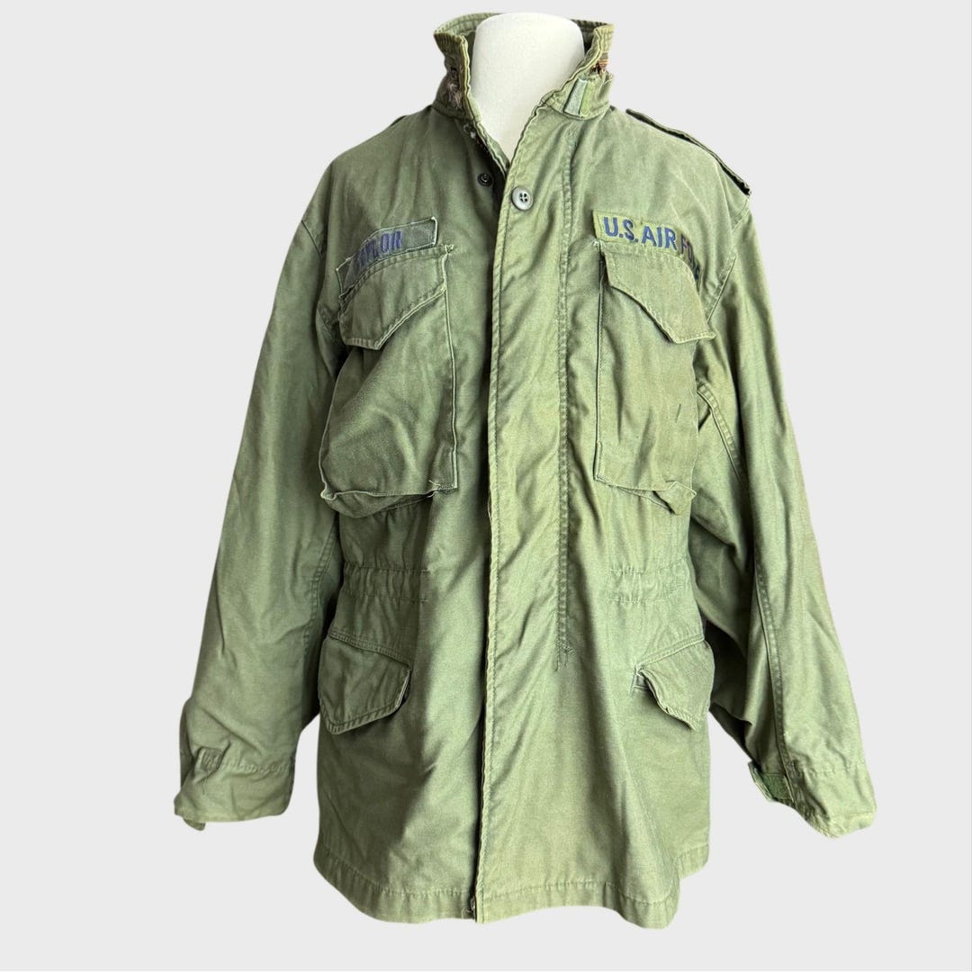 Vintage Small US Air Force Field Jacket Military Coat Olive Drab ...