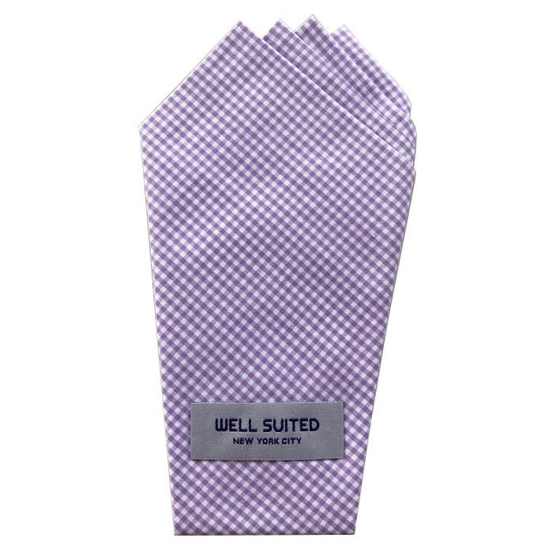 Lilac Gingham 4 Point Pocket Square - Etsy