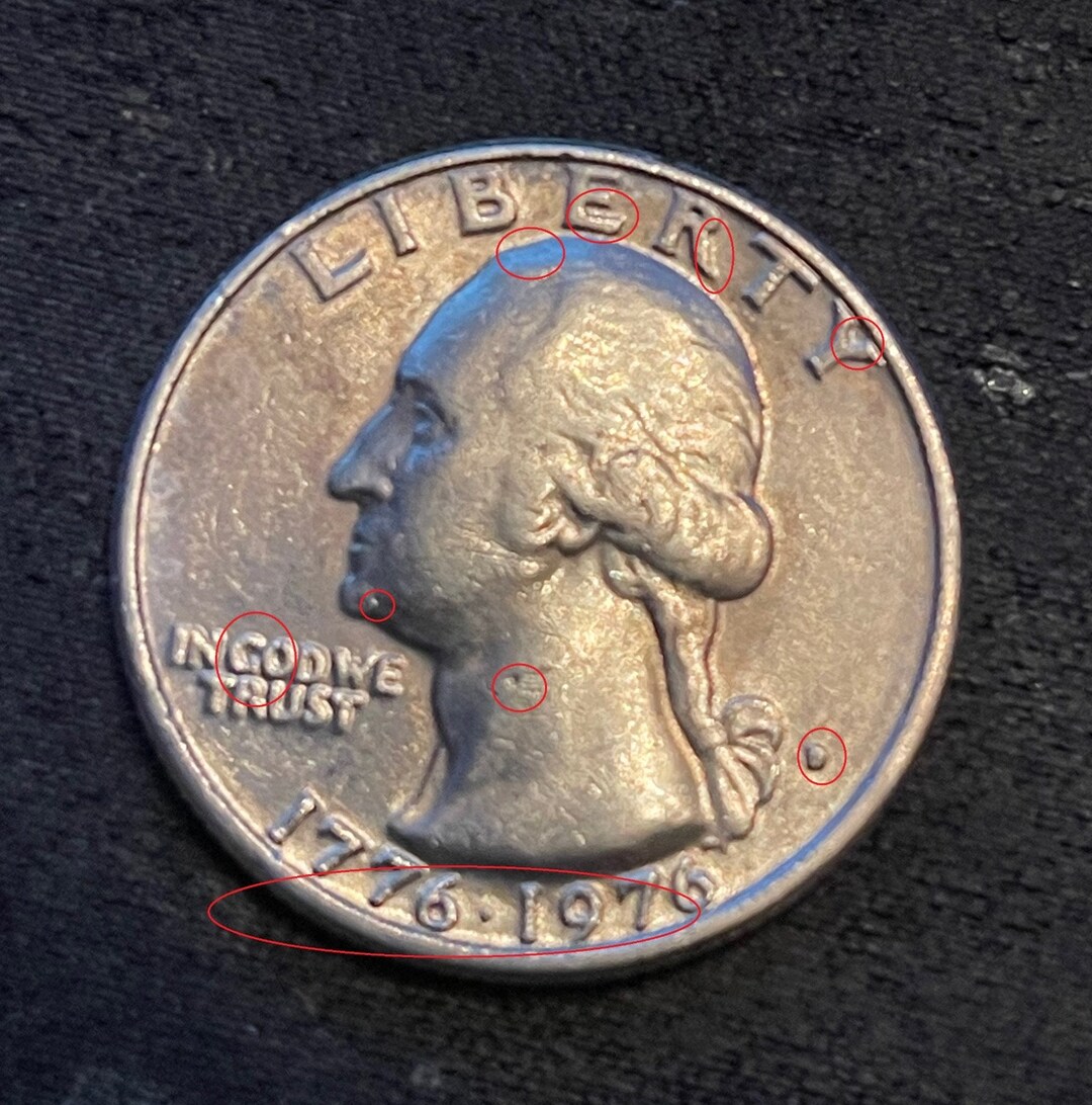 1776-1976 D US Bicentennial Quarter, Rare Filled Mint Mark, Rare Coins ...