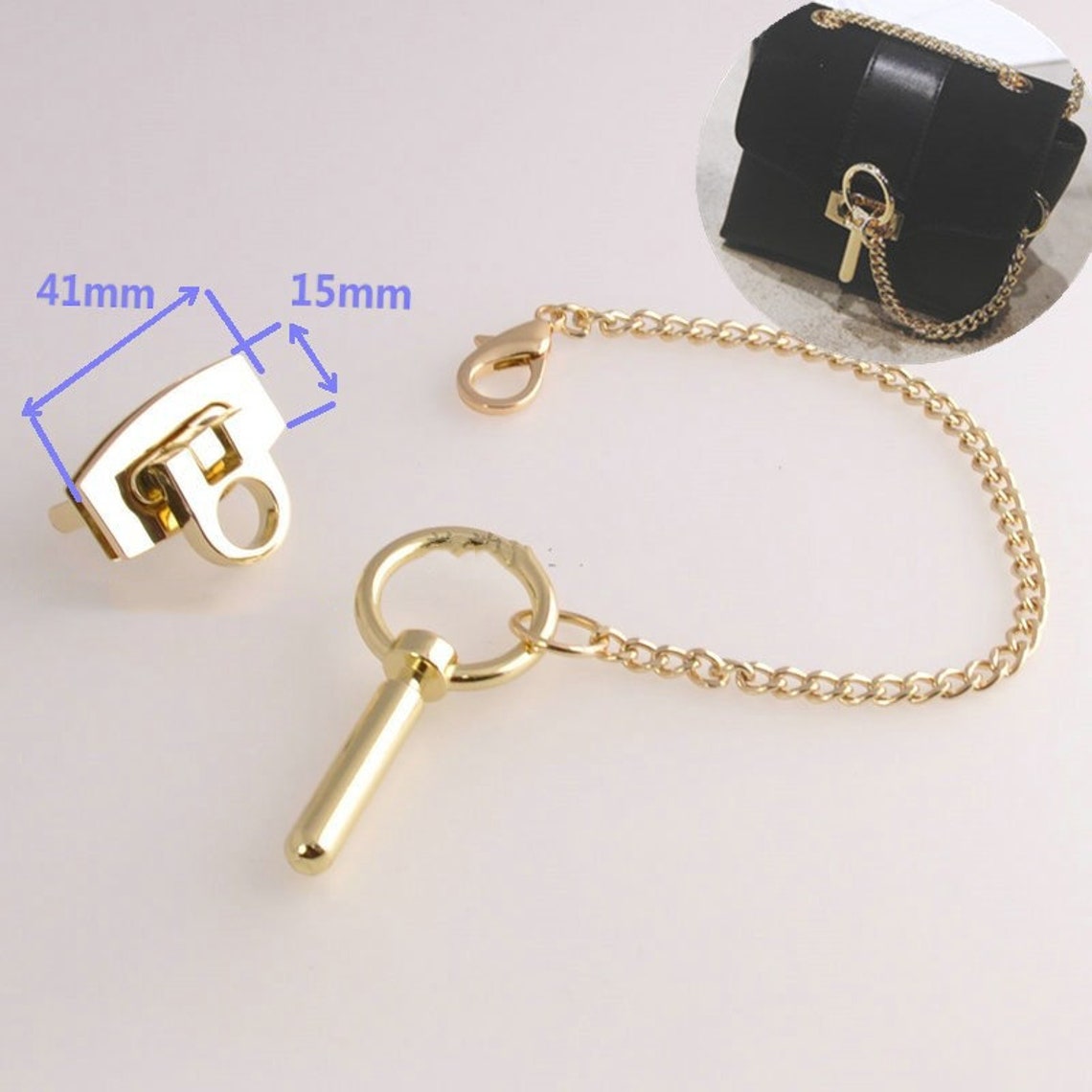 High Quality Purse Closures With Chain Bag Pull Lock Purse Hardware ...