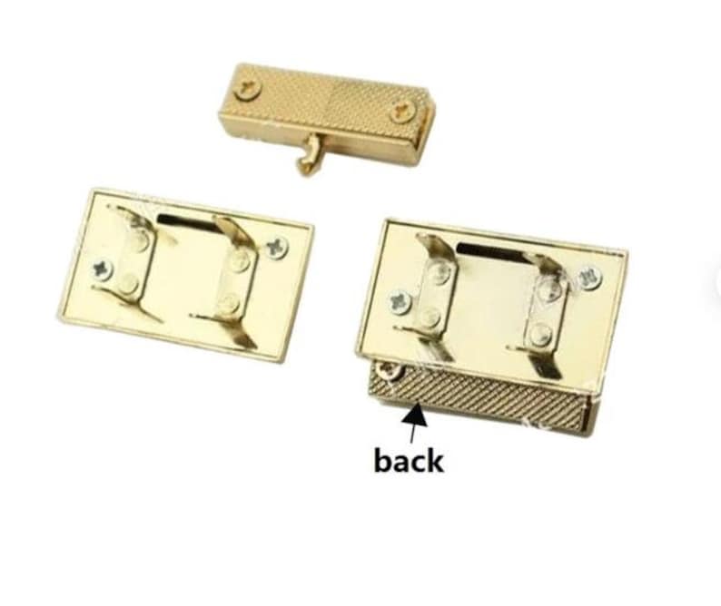 Rectangle Press Lock Clasp Purse Closure Squeeze Turn Lock Thumb Catch ...