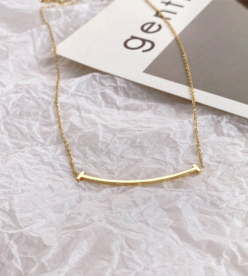 Smiling Face Necklace Female Collarbone Chain Simple Style - Etsy