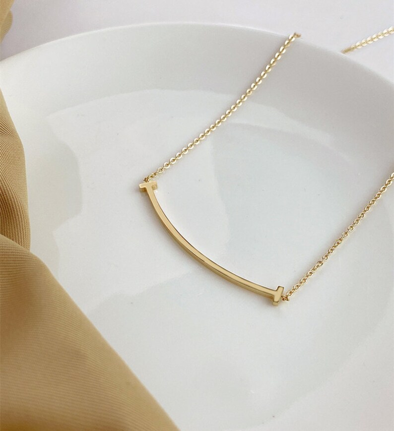 Smiling Face Necklace Female Collarbone Chain Simple Style - Etsy