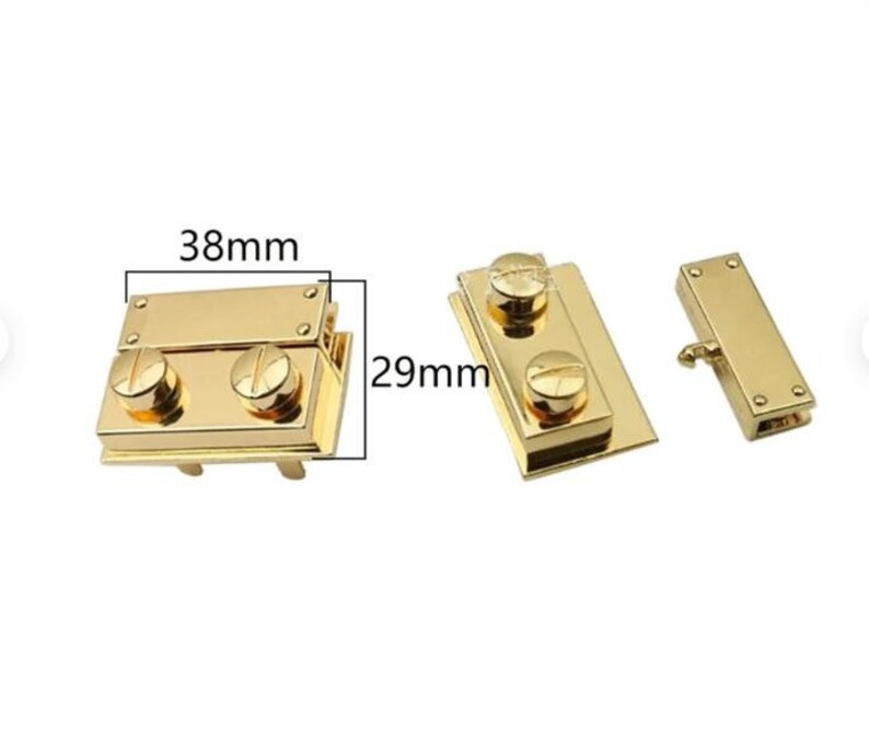 Rectangle Press Lock Clasp Purse Closure Squeeze Turn Lock Thumb Catch ...