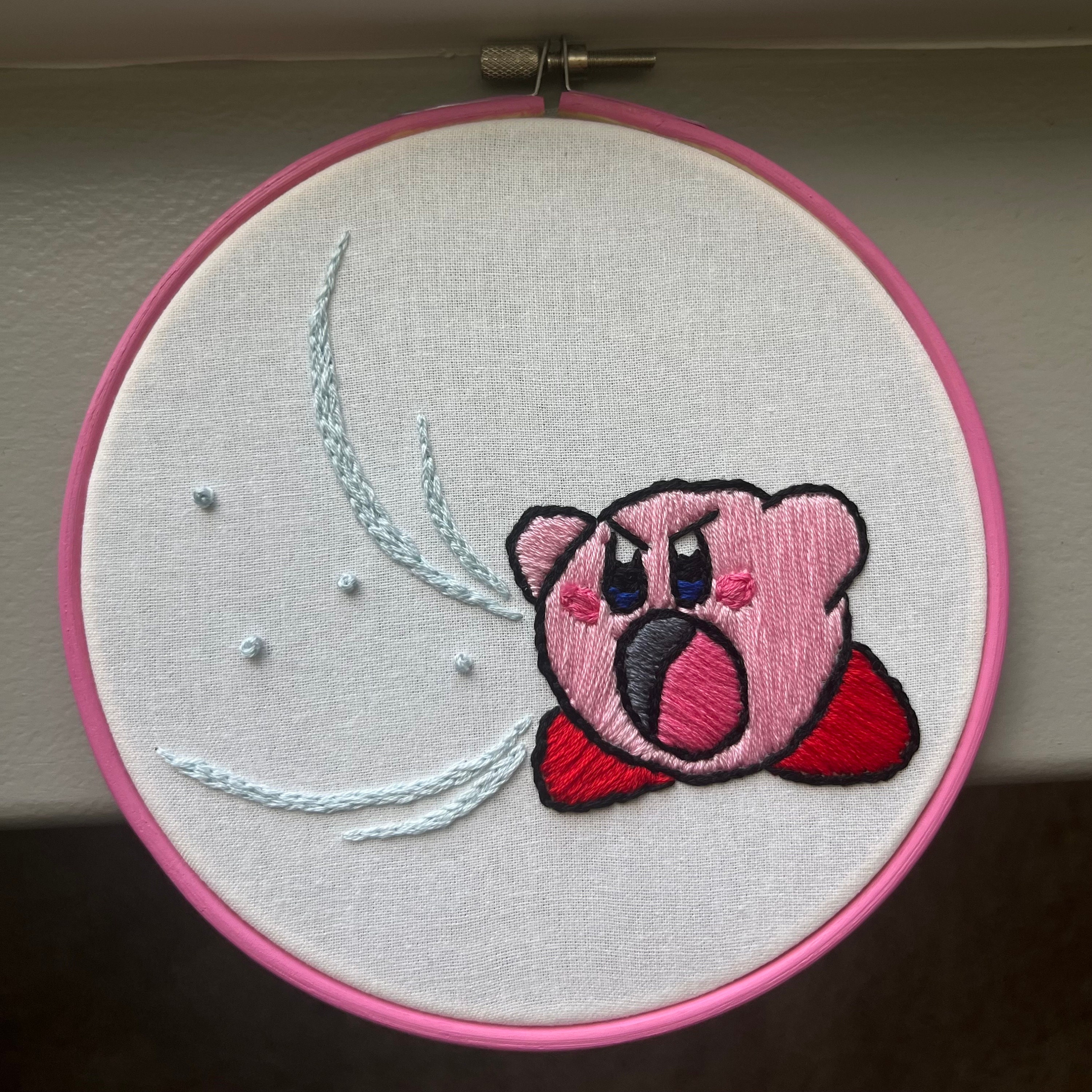 Kirby Hand-stitched Embroidery - Etsy