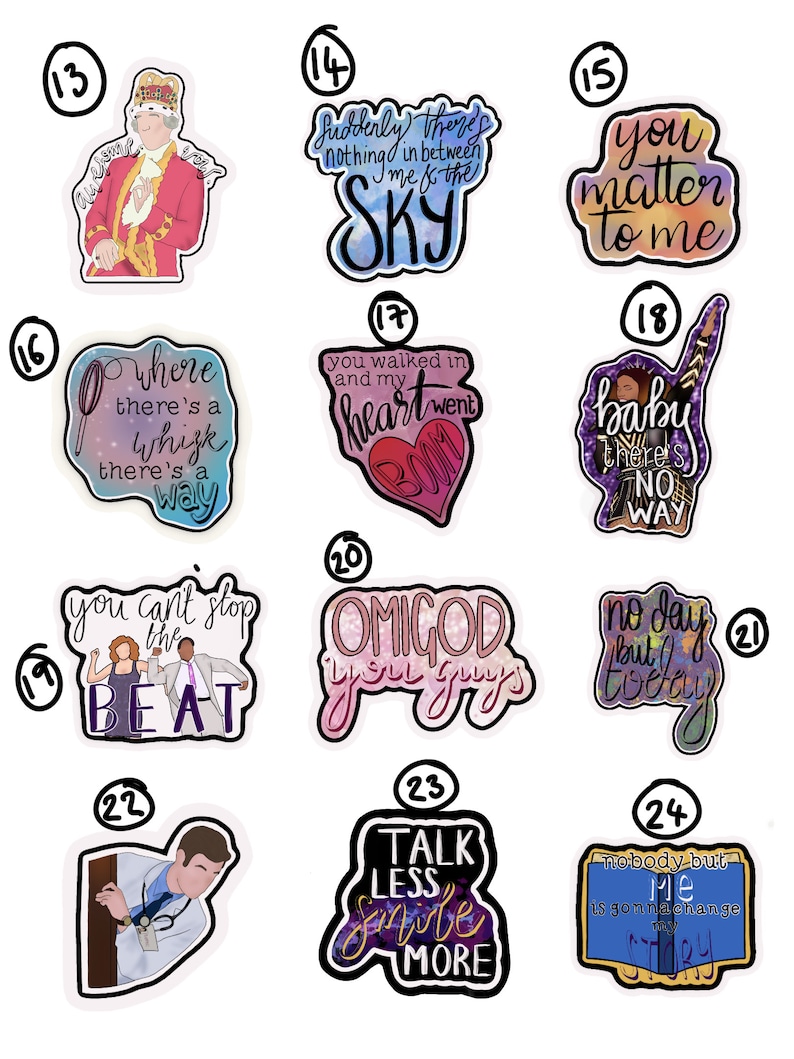 Musical Theatre Stickers Collection 2 Set of 3 | Etsy