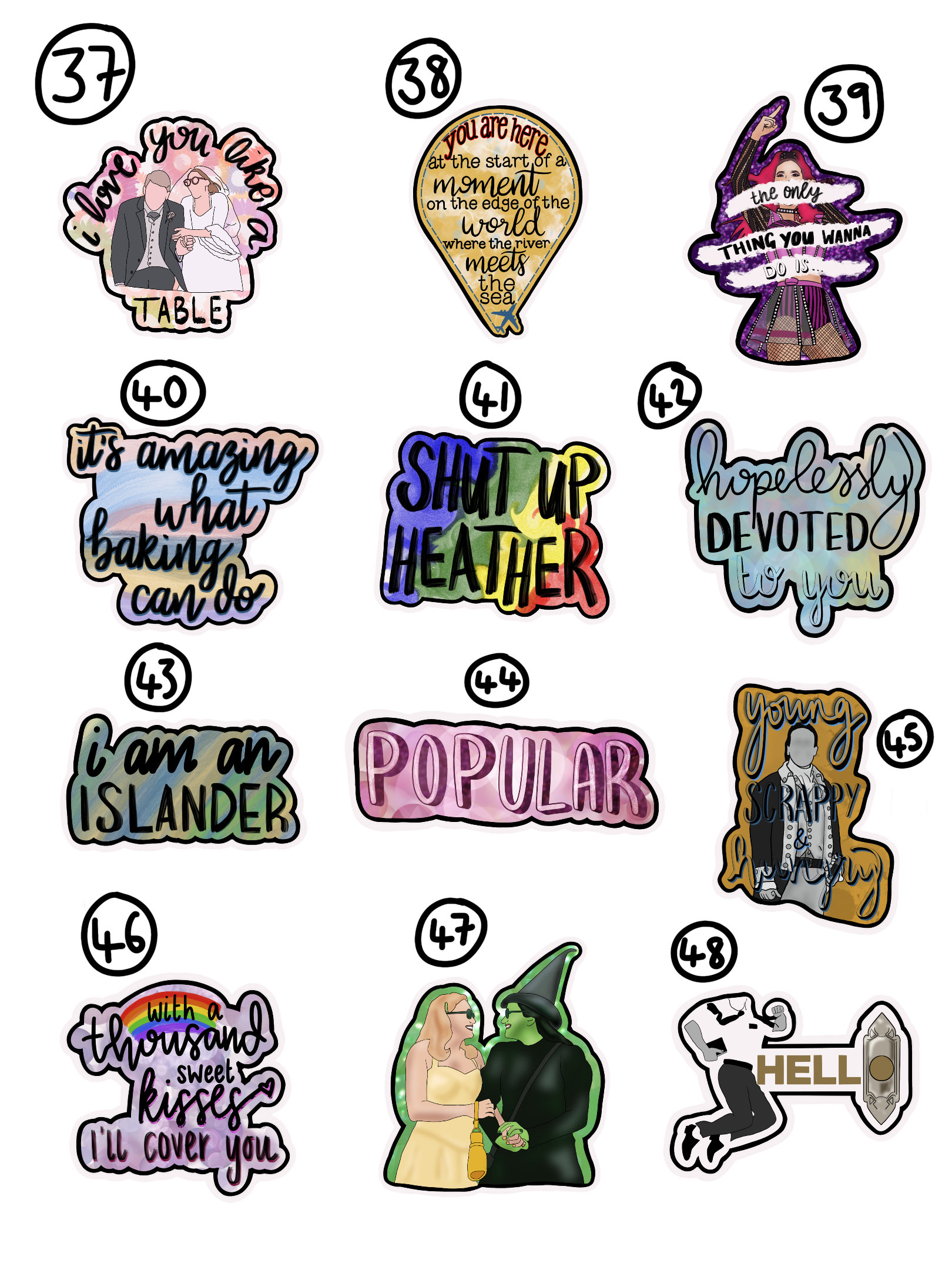 Musical Theatre Stickers - Collection 4 - Etsy UK