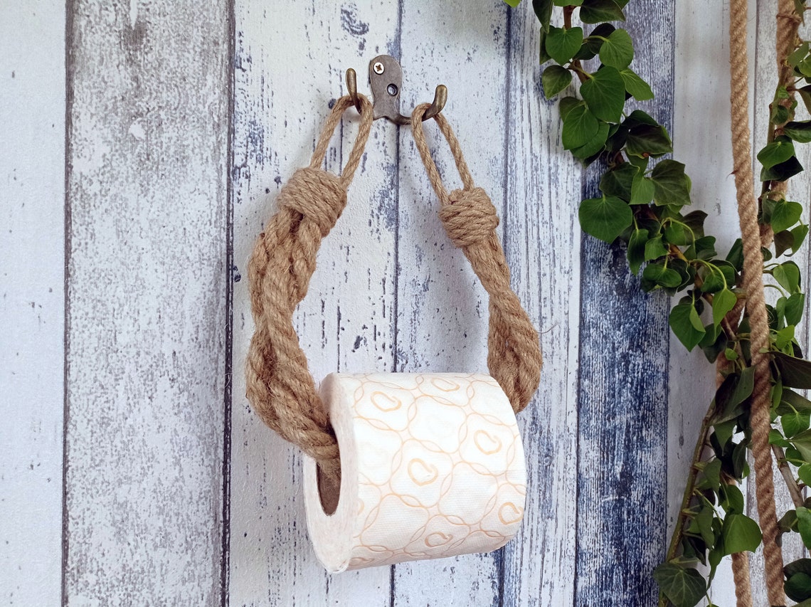 Toilet Paper Holder Braided From Three Ropes Toilet Roll - Etsy