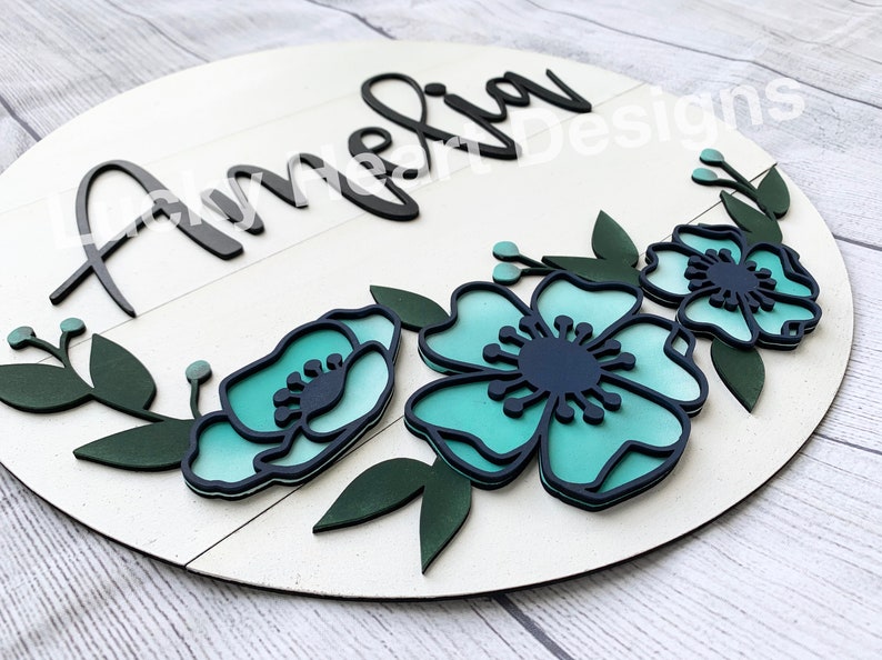 Amelia Floral File SVG, Glowforge Flower Decor, Layered Flowers ...