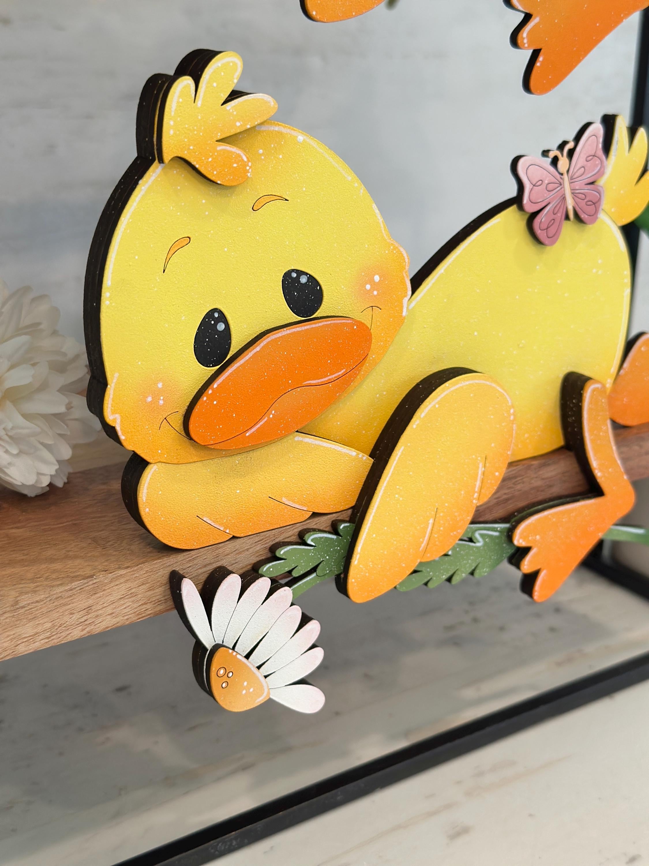 Duck Spring Shelf Hanging Sign File SVG, Daisy, Butterfly, Floral ...