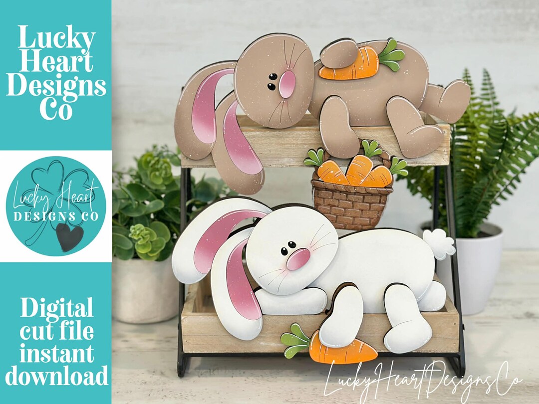 Floppy Easter Bunny Shelf Hanger Standing Sign File SVG, HANGING ...