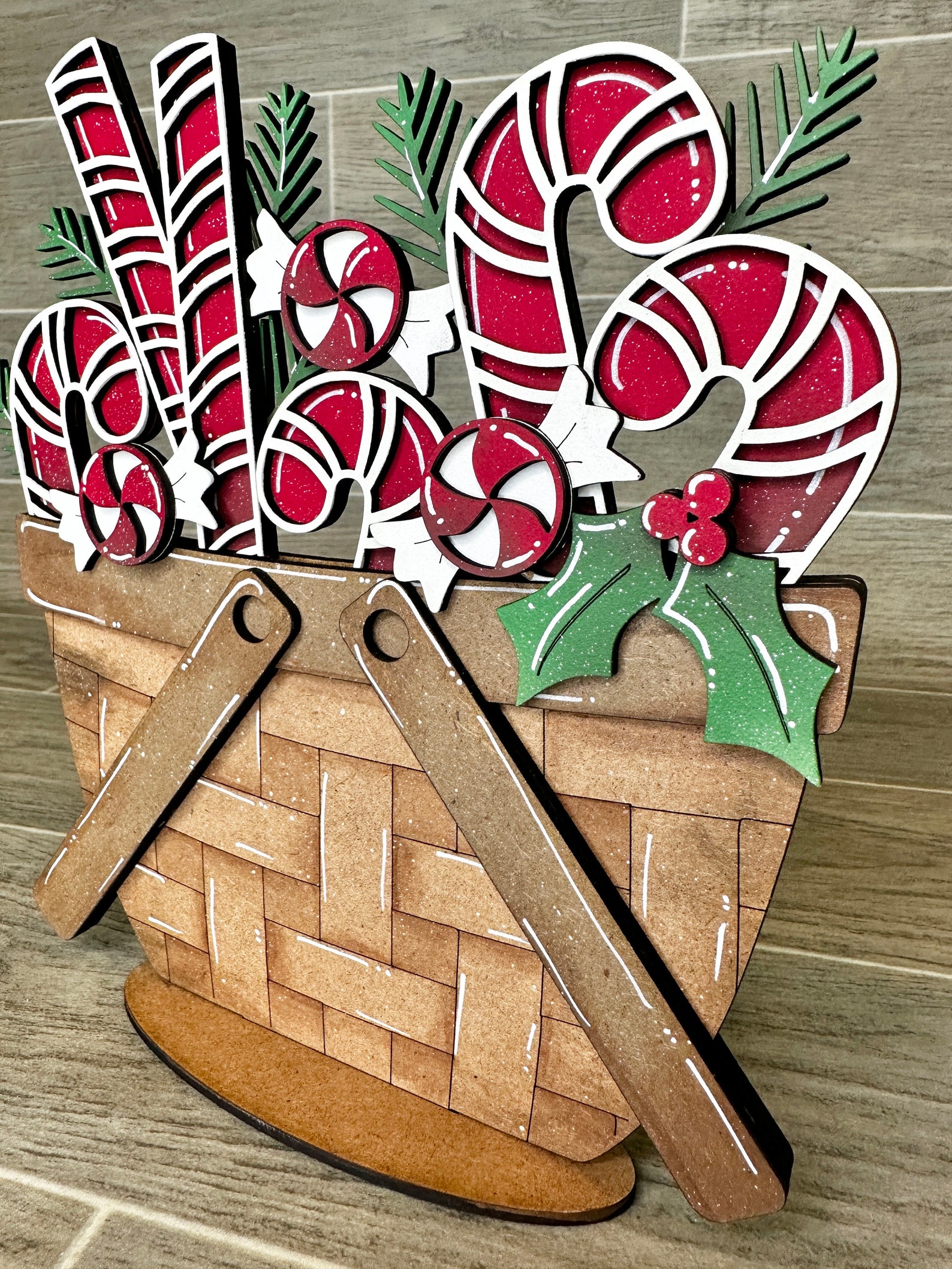 Candy Canes for the Flower Basket Interchangeable File SVG, Holiday ...
