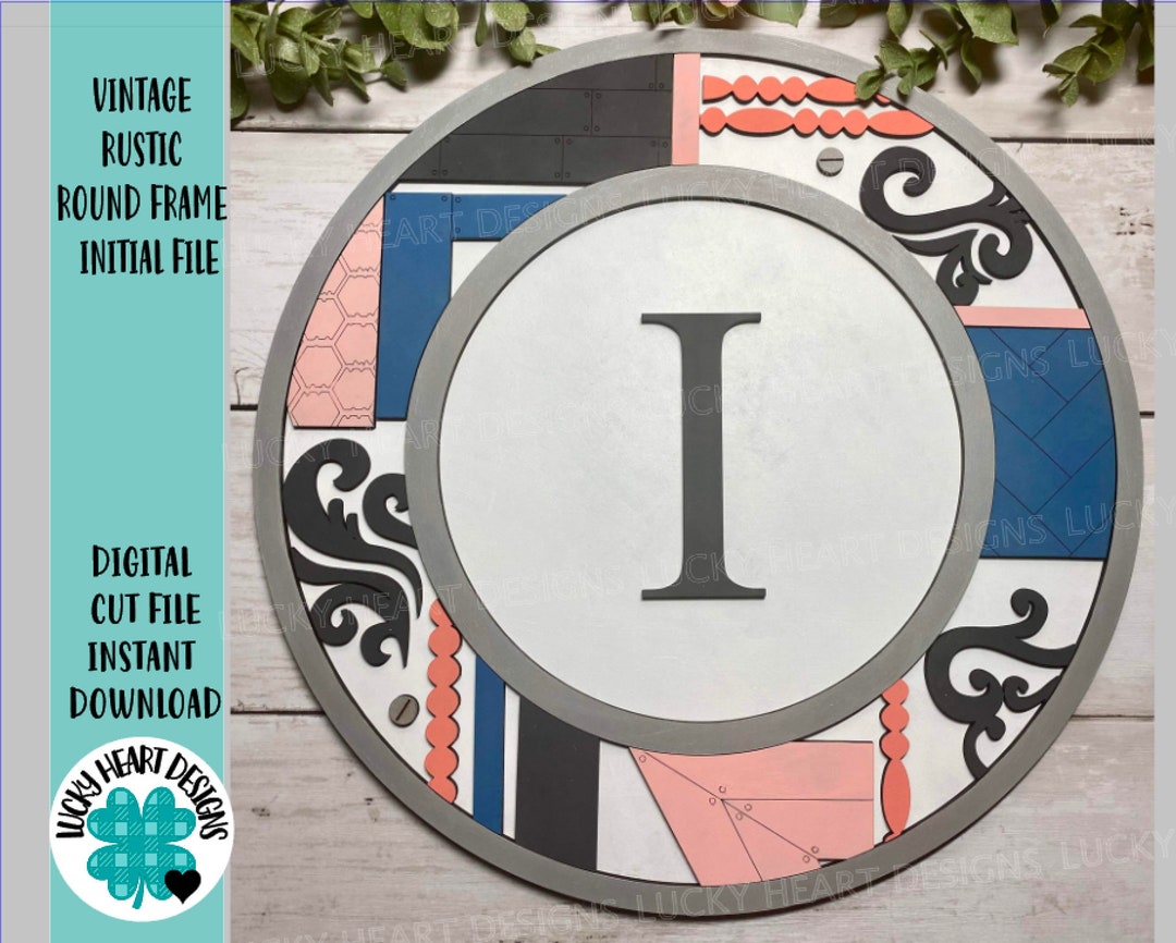 Vintage Rustic Round Frame File SVG, Glowforge Farmhouse ...