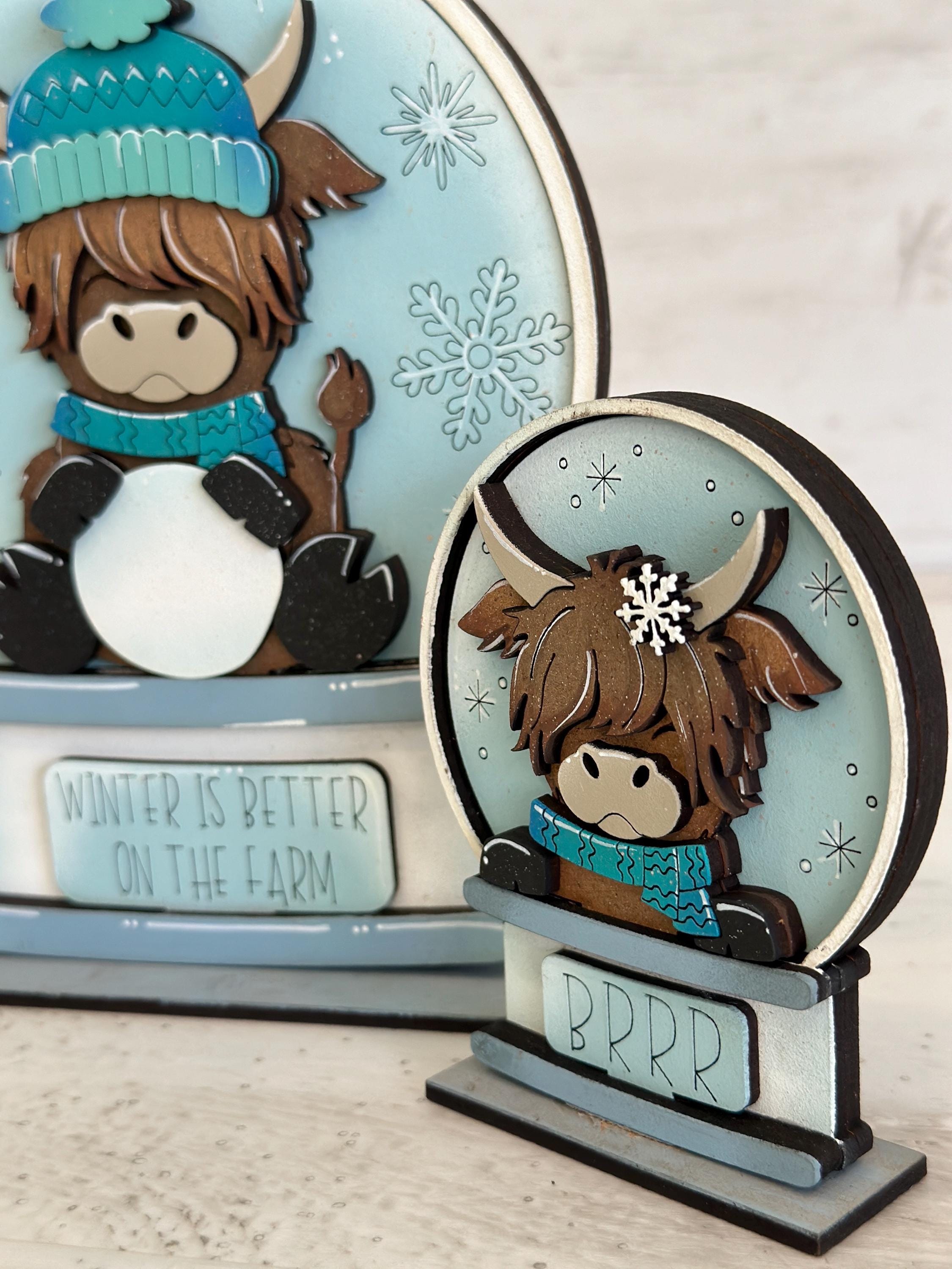 Winter Highland Cow Snow Globe Interchangeable File SVG, TINY ...