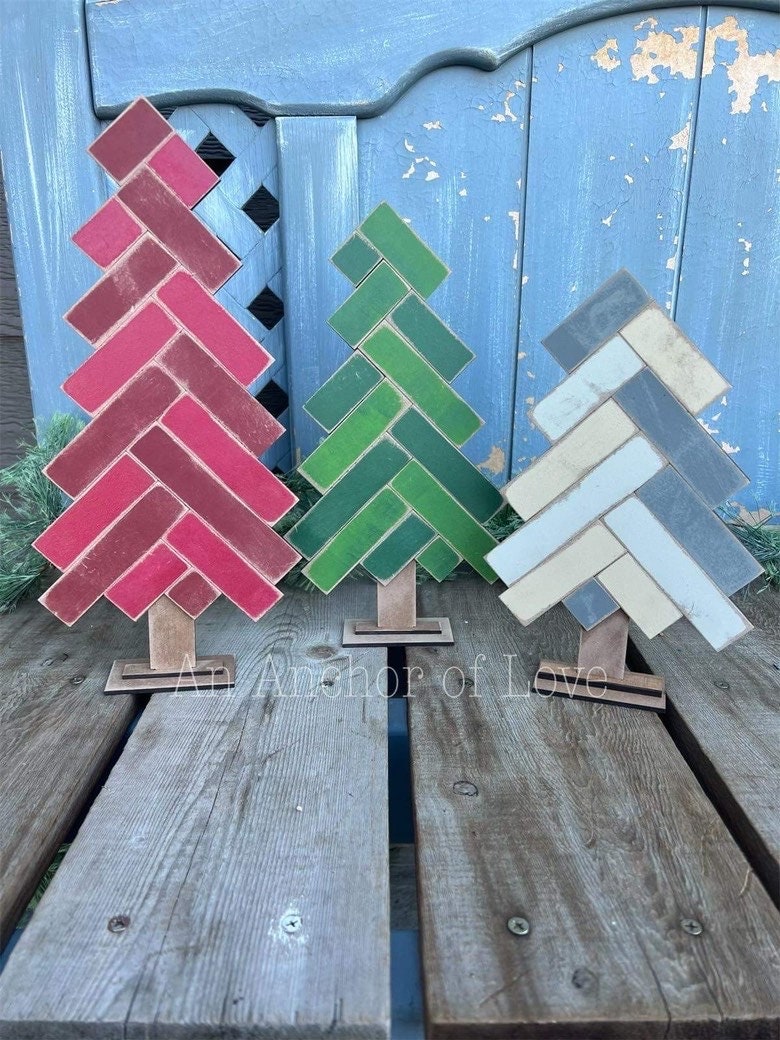 Pallet Herringbone Christmas Tree File SVG, Farmhouse Glowforge ...
