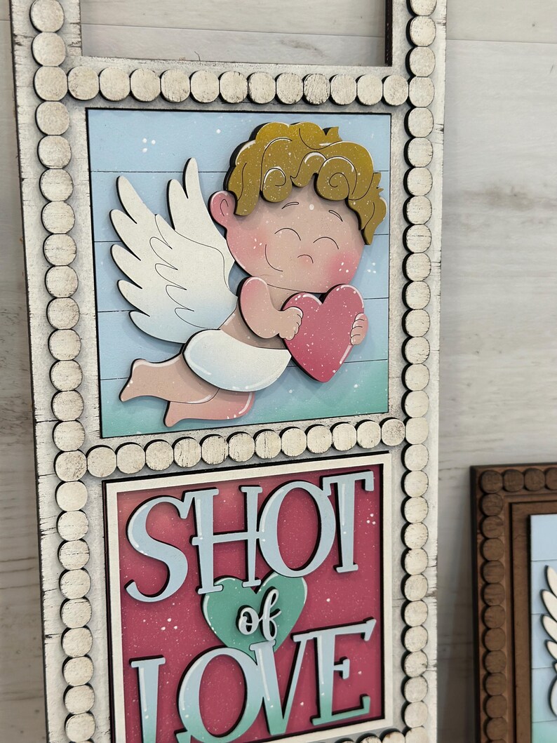Cupid Valentine's Day Interchangeable Leaning Sign File SVG, Glowforge ...
