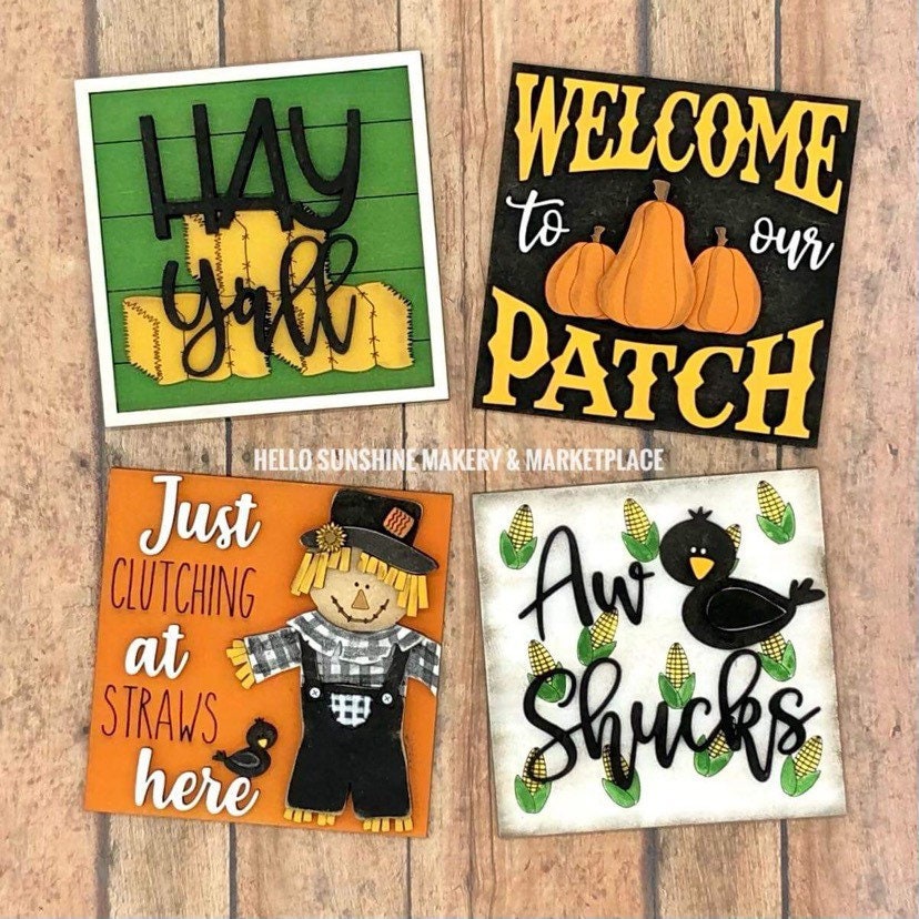 Scarecrow Fall Interchangeable Leaning Sign File SVG, Glowforge ...