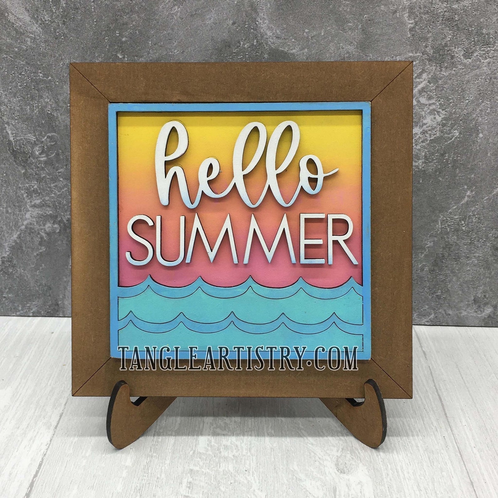 Summer Leaning Sign File SVG, Glowforge Tiered Tray ...