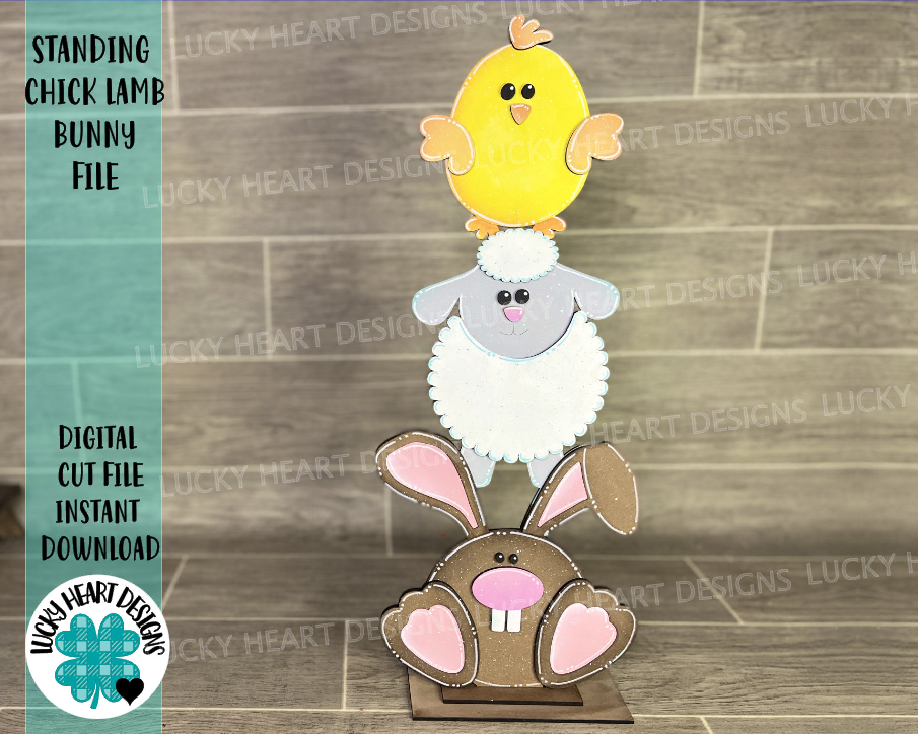 Chick Lamb Bunny Standing Easter File SVG Glowforge - Etsy